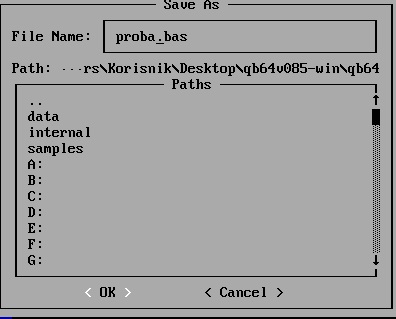 Програмски језик Basic: Prozori za dijalog